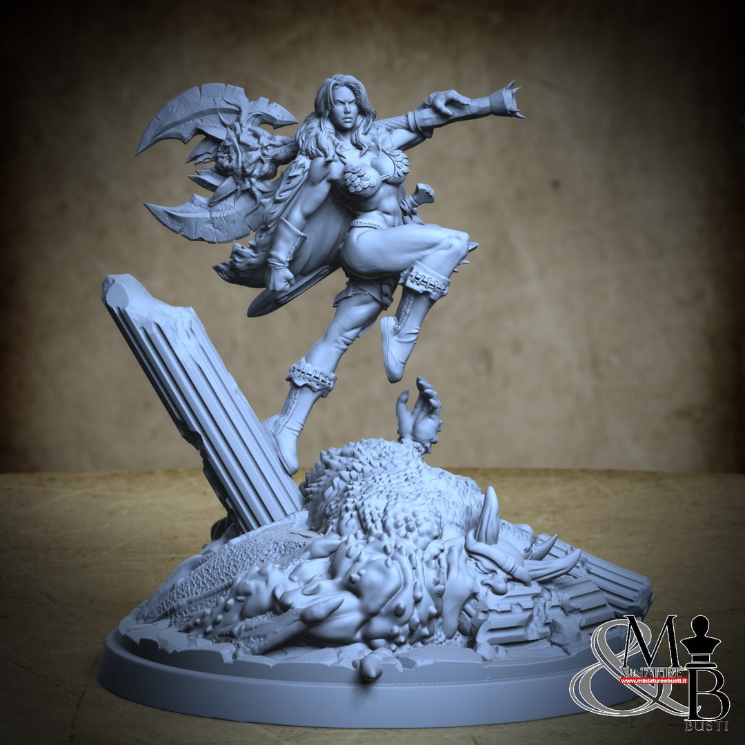 Red Sonja, Miniature to Assemble and Color, in Resin - Etsy Denmark