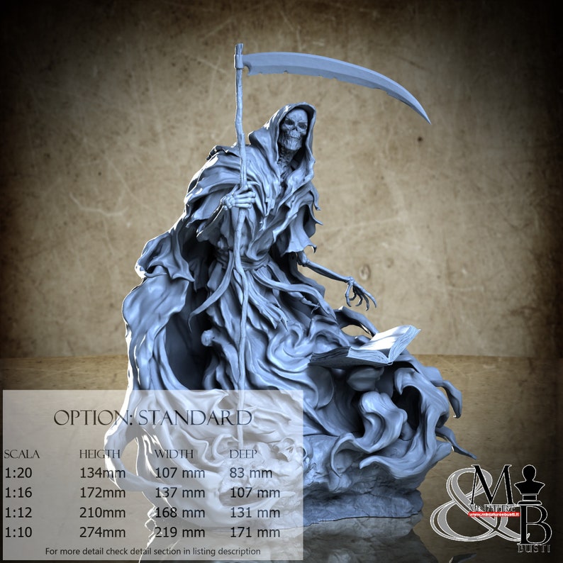 Grim Reaper - Resin Statue - Dnd, RPG, Wargame, and Display Coloring ...