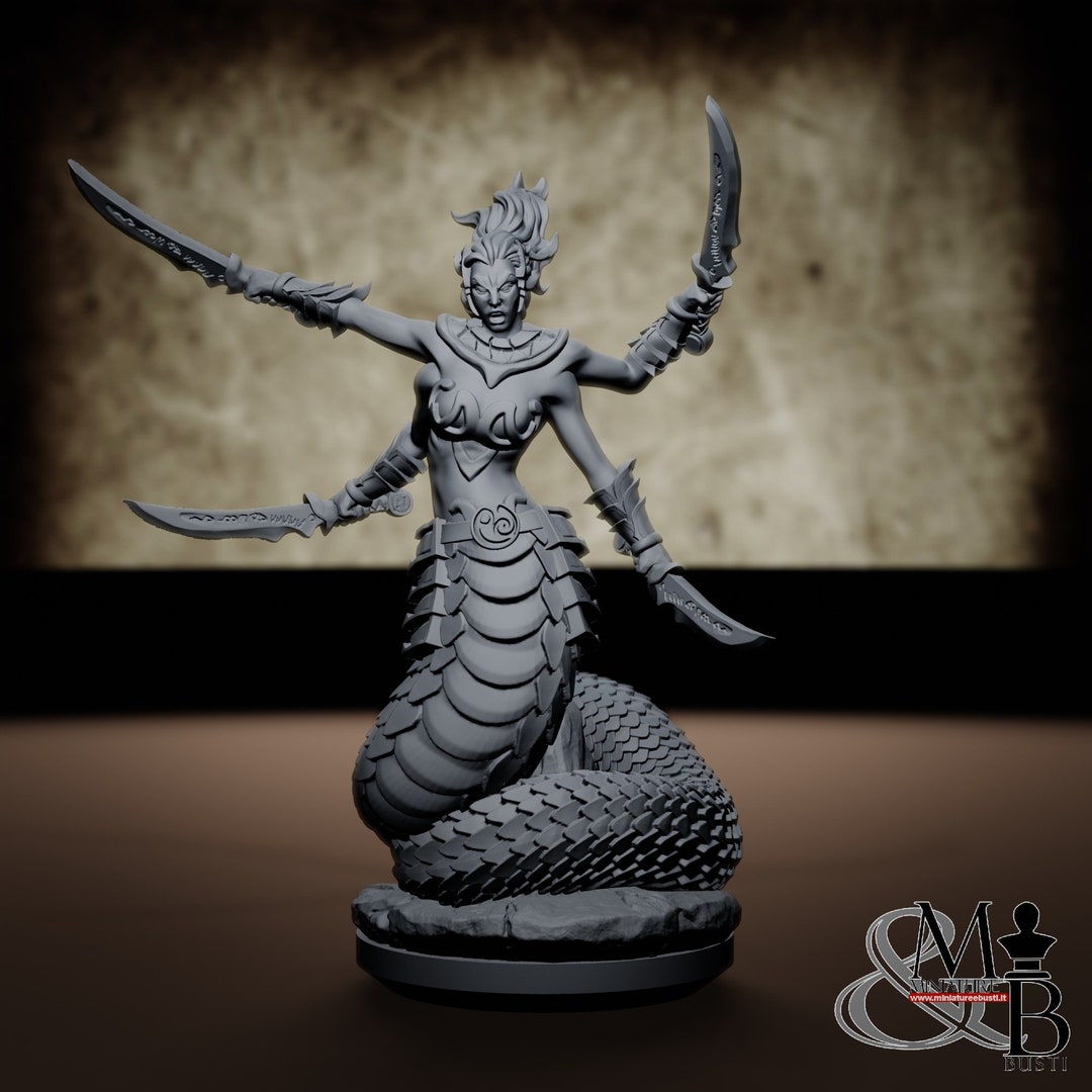 Naga, Resin Miniature to Mount and Color, Role-playing Games, Dnd, RPG ...