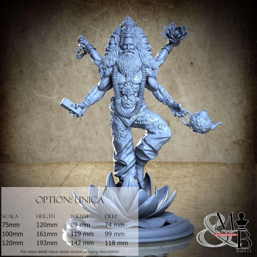 Brahma, Indian Mythology, Clay Cyanide Miniature, Miniature to Assemble ...