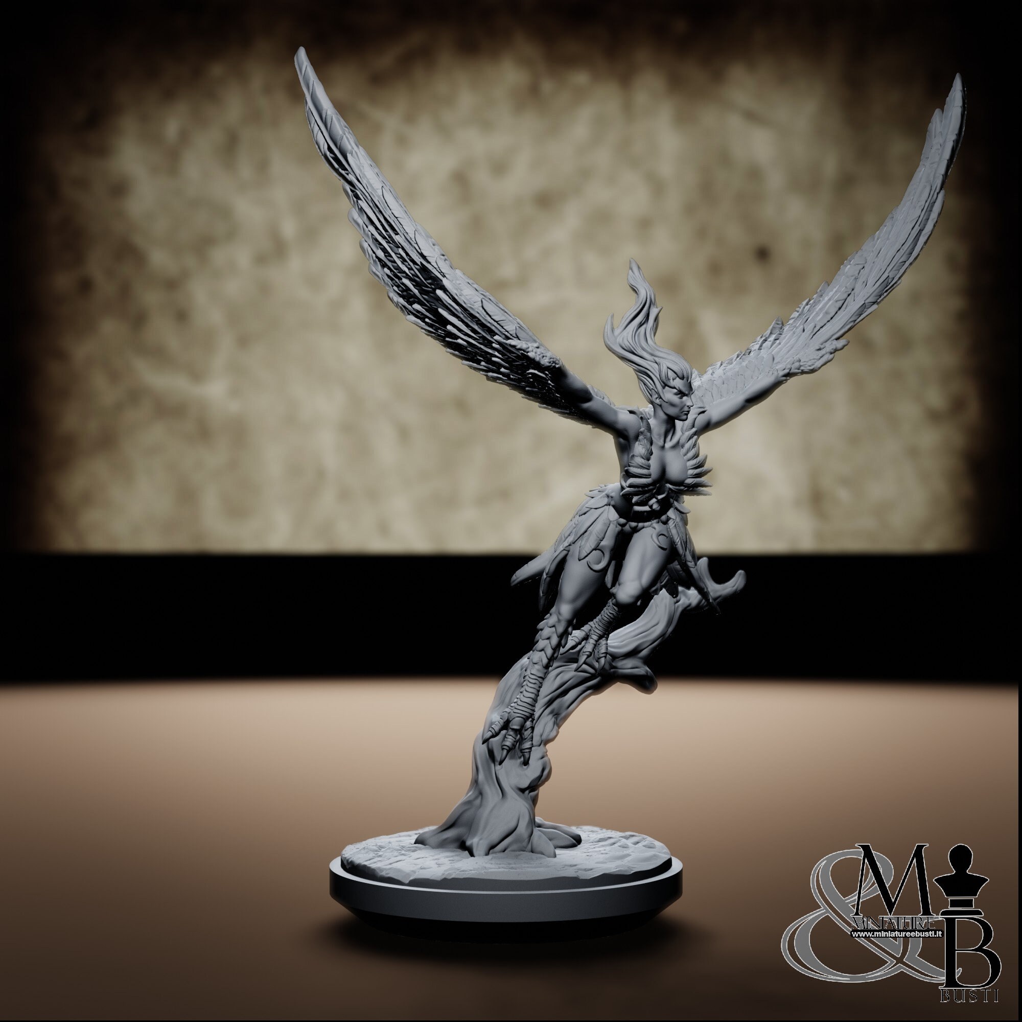Harpy Pose 1 resin miniature to mount and color | Etsy