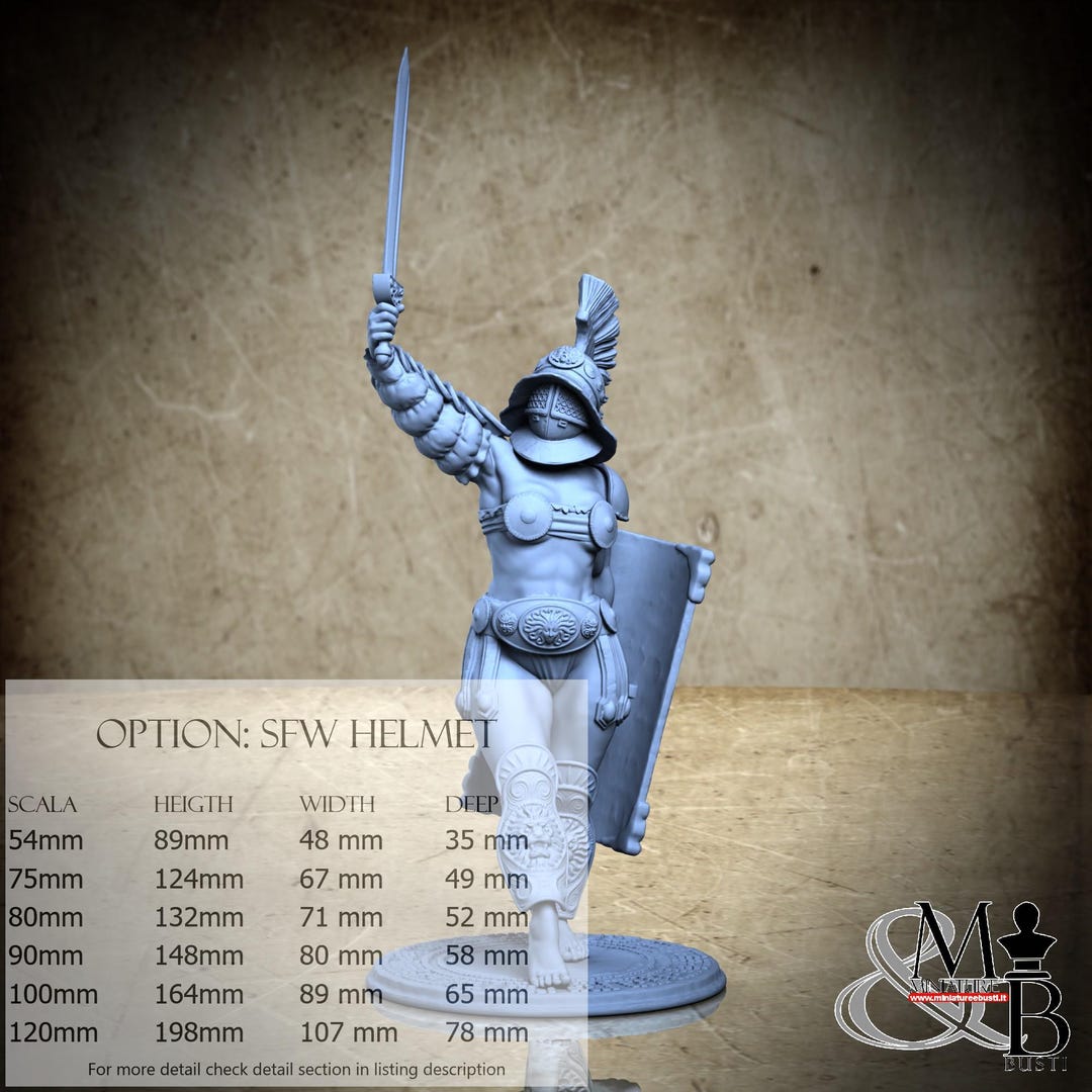 Vitruvia the Gladiatrix, Agosto 2023 (8 Stili), Di Claydemon, Miniatura ...