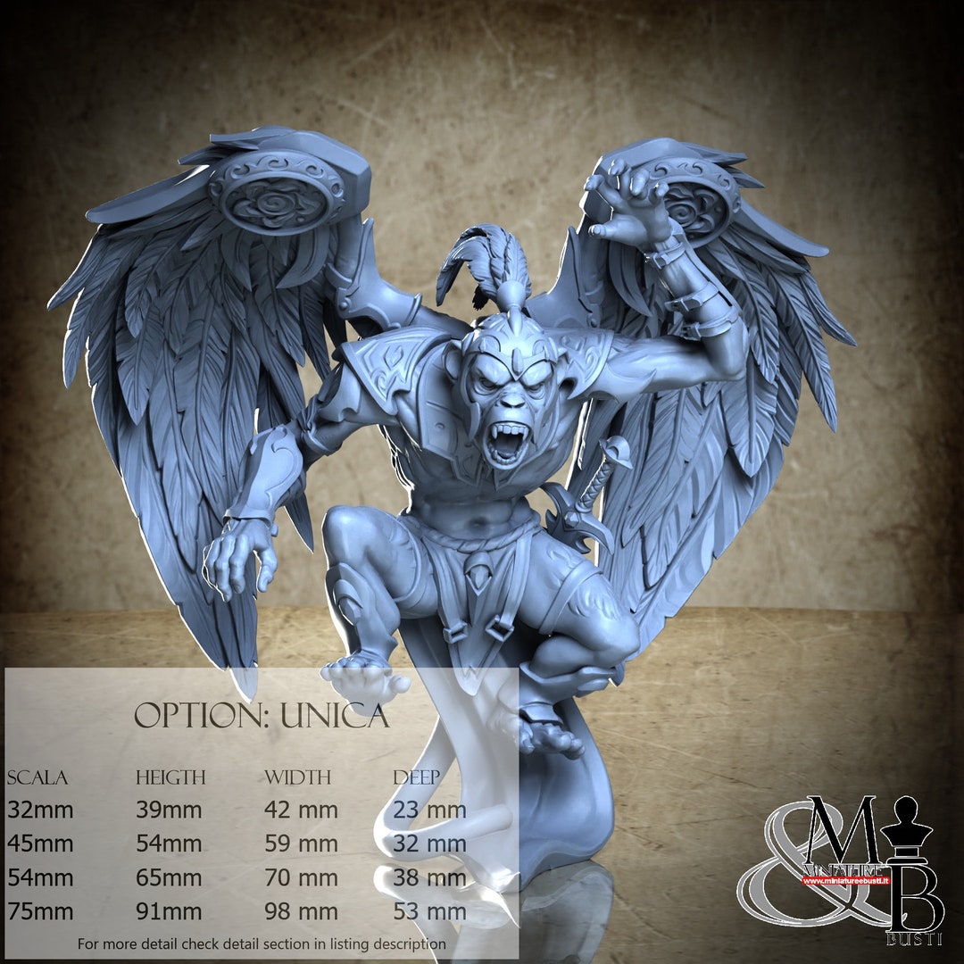 Winged Monkey 1 - Resin Miniatures - Dnd, RPG, Wargame and Coloring ...