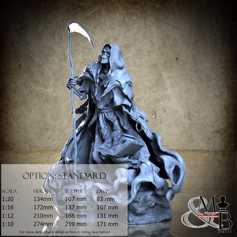 Grim Reaper - Resin Statue - Dnd, RPG, Wargame, and Display Coloring ...
