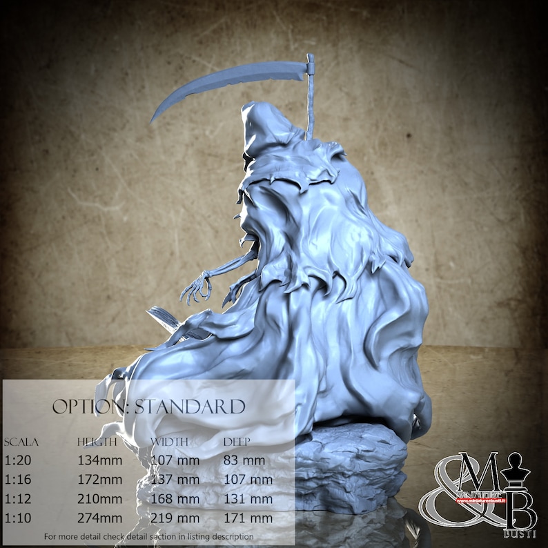 Grim Reaper - Resin Statue - Dnd, RPG, Wargame, and Display Coloring ...