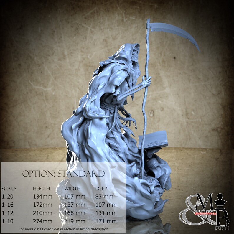 Grim Reaper - Resin Statue - Dnd, RPG, Wargame, and Display Coloring ...