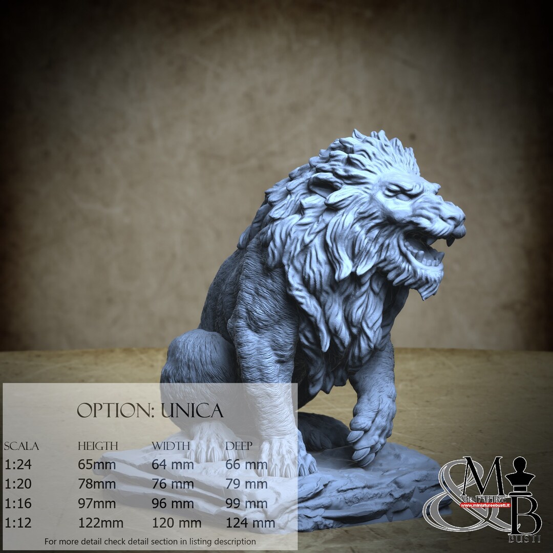 Lion, Miniature to Assemble and Color, in Resin - Etsy