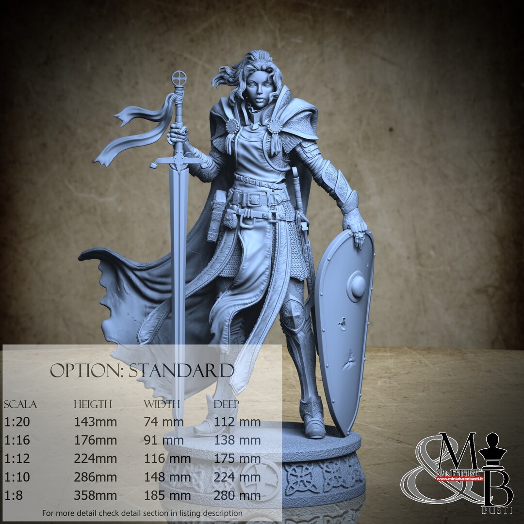 Templar Girl, Miniatura Da Assemblare E Colorare, in Resina - Etsy