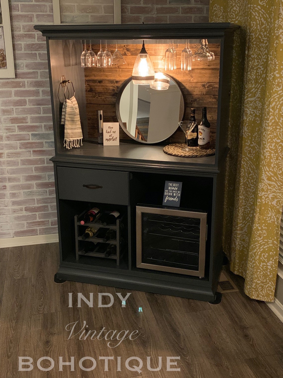 SOLD Custom Armoire Wine Bar Liquor Bar Beverage Bar - Etsy