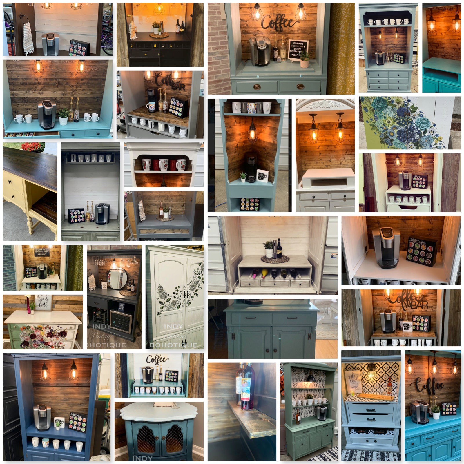 AVAILABLE NOW! Beautiful RED Custom Armoire Coffee Bar, Coffee Station ...