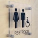 Acrylic Restroom Sign for Washroom Doors With Stand off Toliet Sign - Etsy
