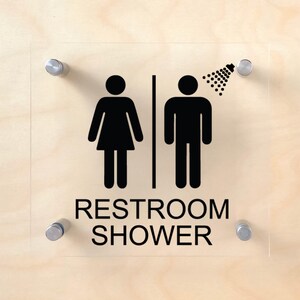 Acrylic Restroom Sign for Washroom Doors With Stand off Toliet Sign - Etsy