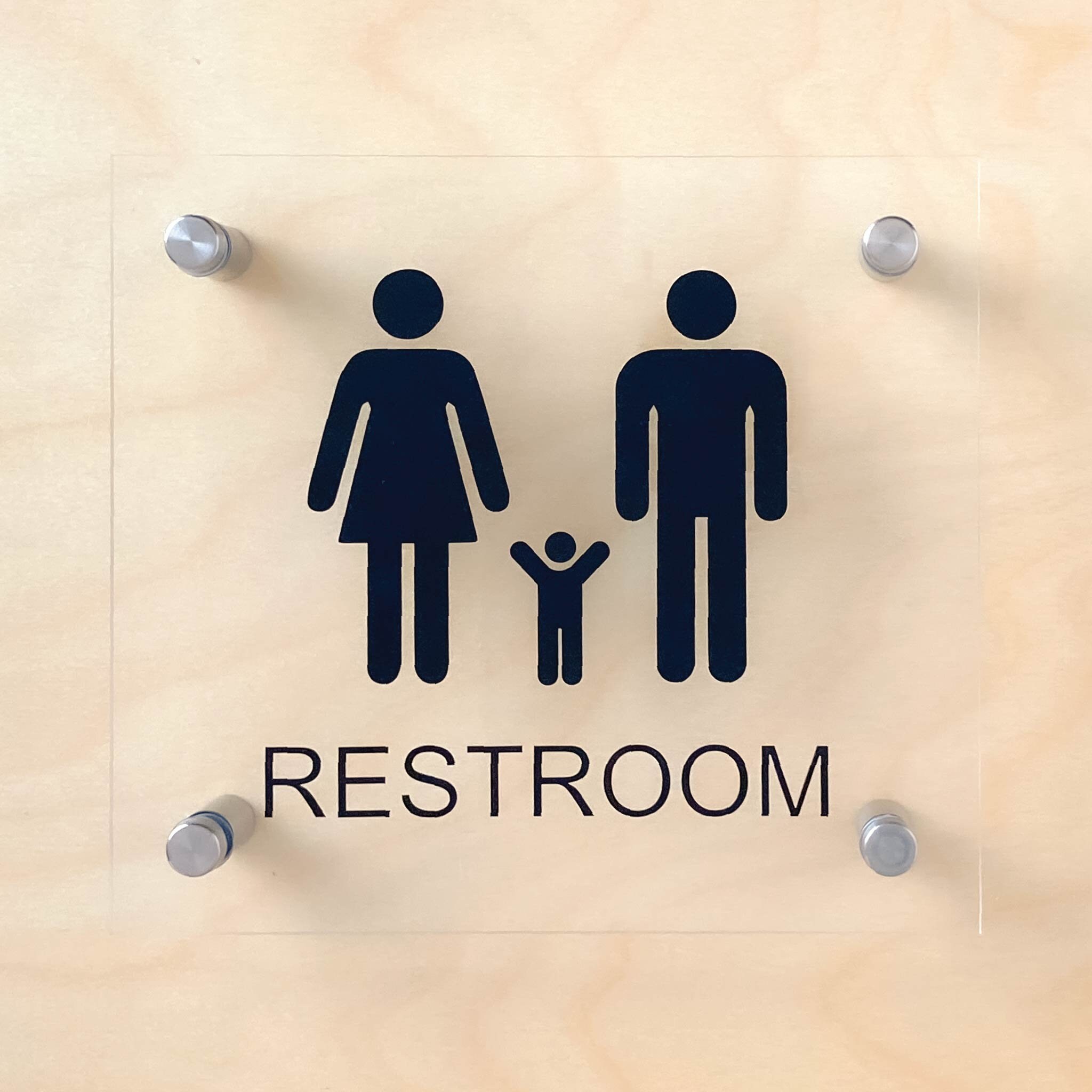 Acrylic Restroom Sign for Washroom Doors With Stand off Toliet Sign - Etsy