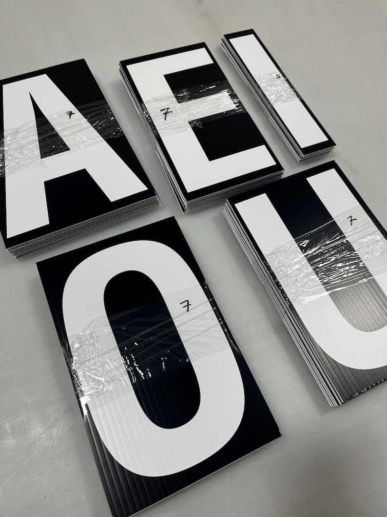 Changeable Portable Sign Letters - Vowels Set of Corrugated Plastic ...