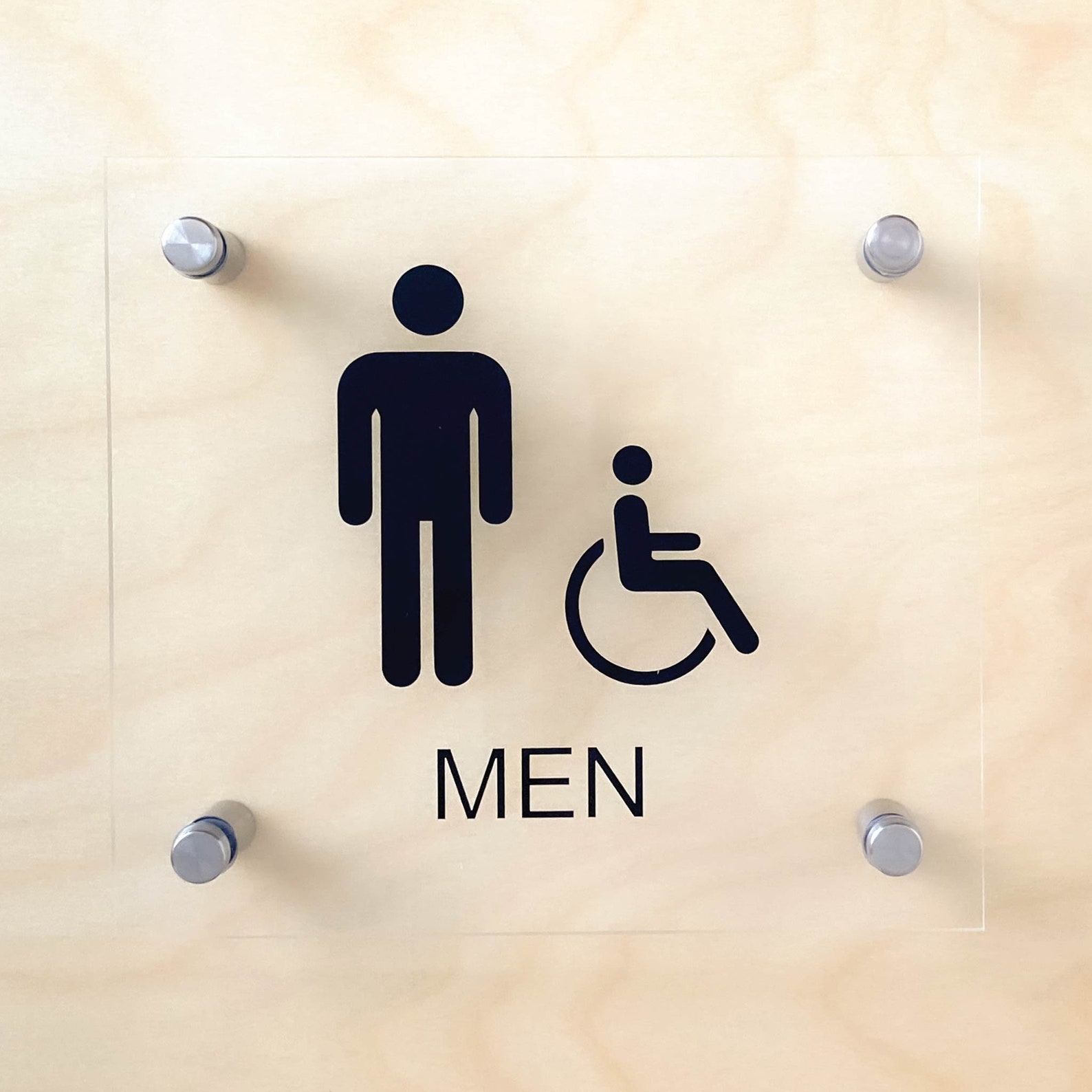 Acrylic Restroom Sign for Washroom Doors With Stand off Toliet Sign - Etsy