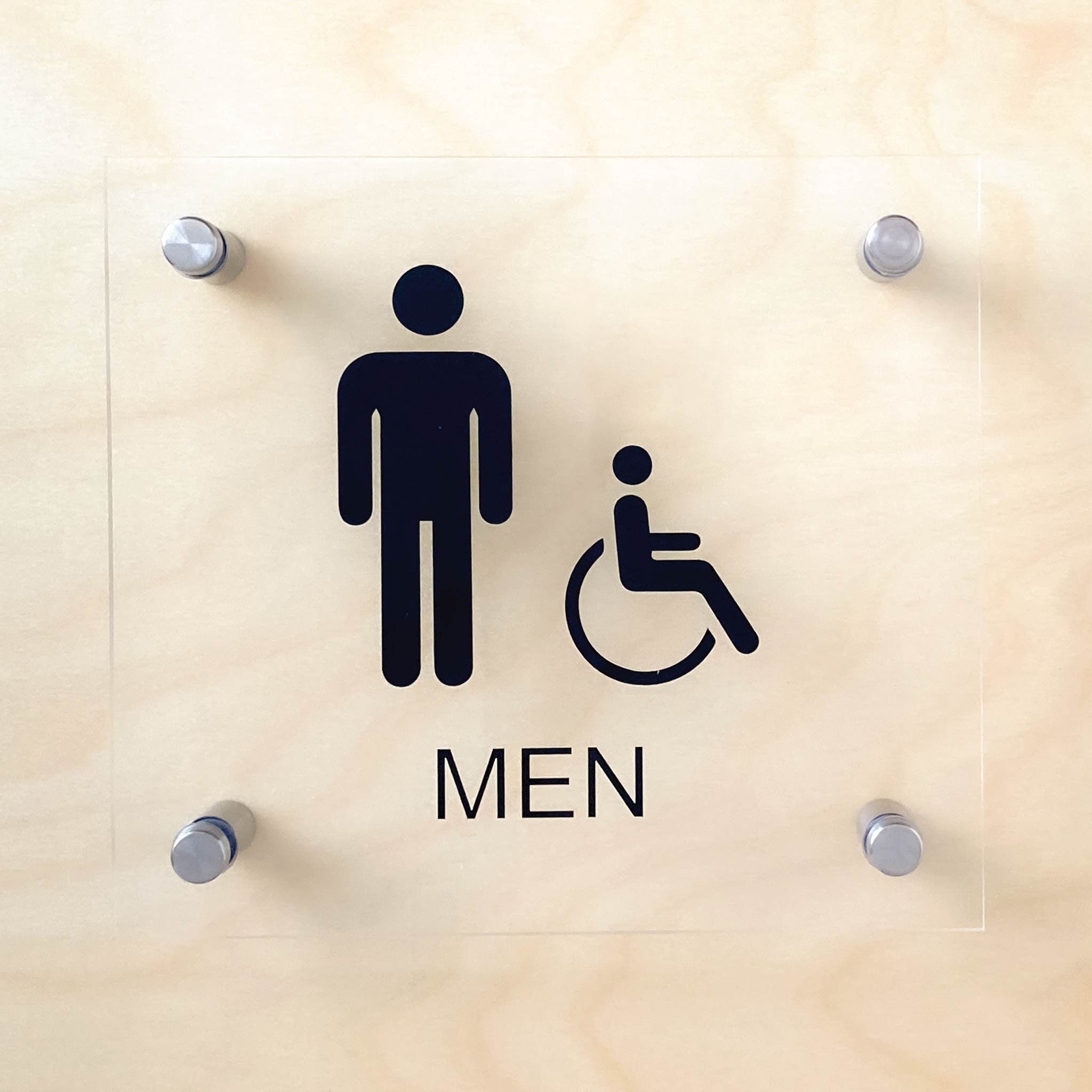Acrylic Restroom Sign for Washroom Doors With Stand off Toliet Sign - Etsy