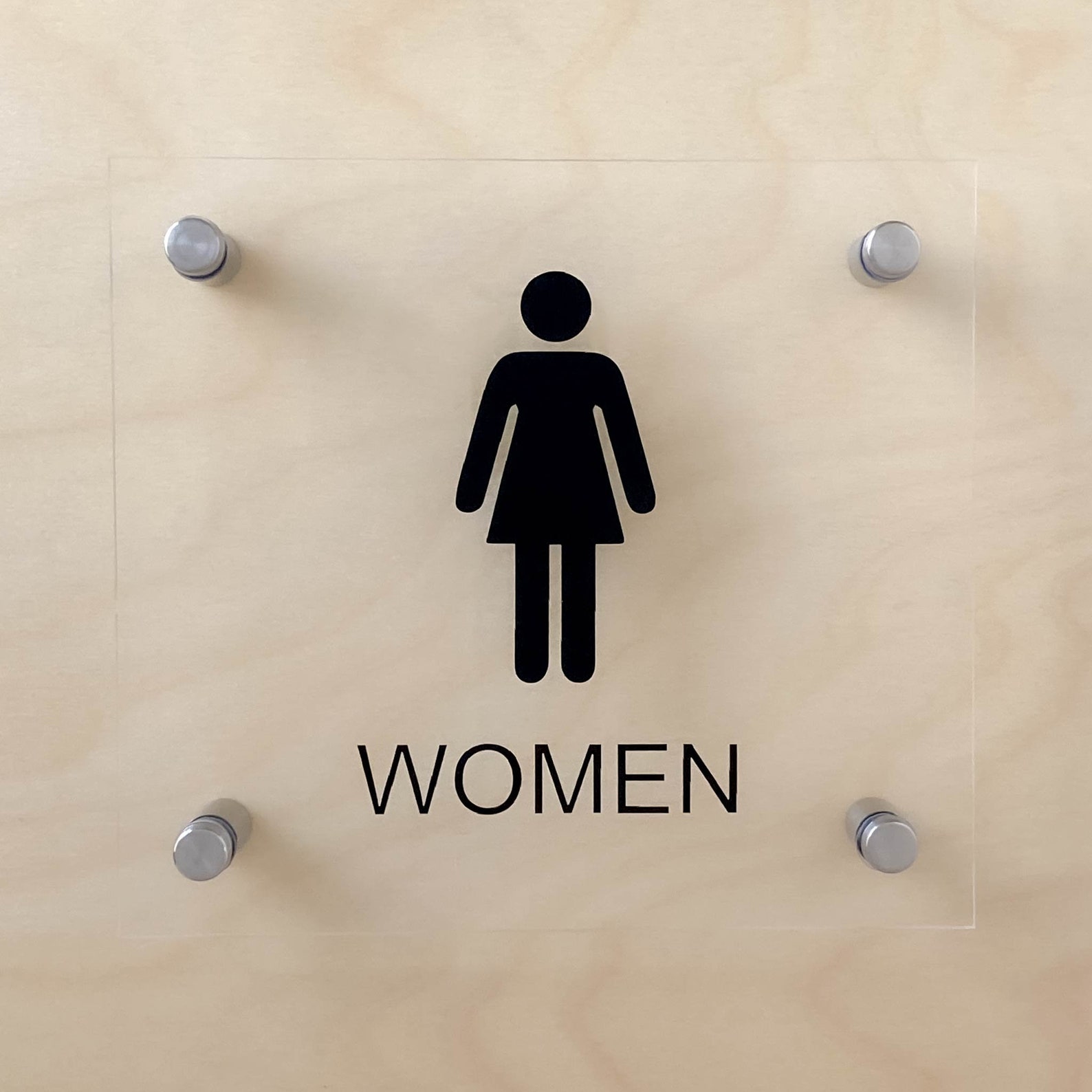 Acrylic Restroom Sign for Washroom Doors With Stand off Toliet Sign - Etsy