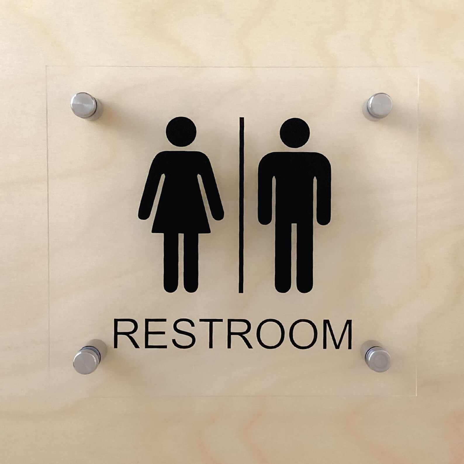 Acrylic Restroom Sign for Washroom Doors With Stand off Toliet Sign - Etsy