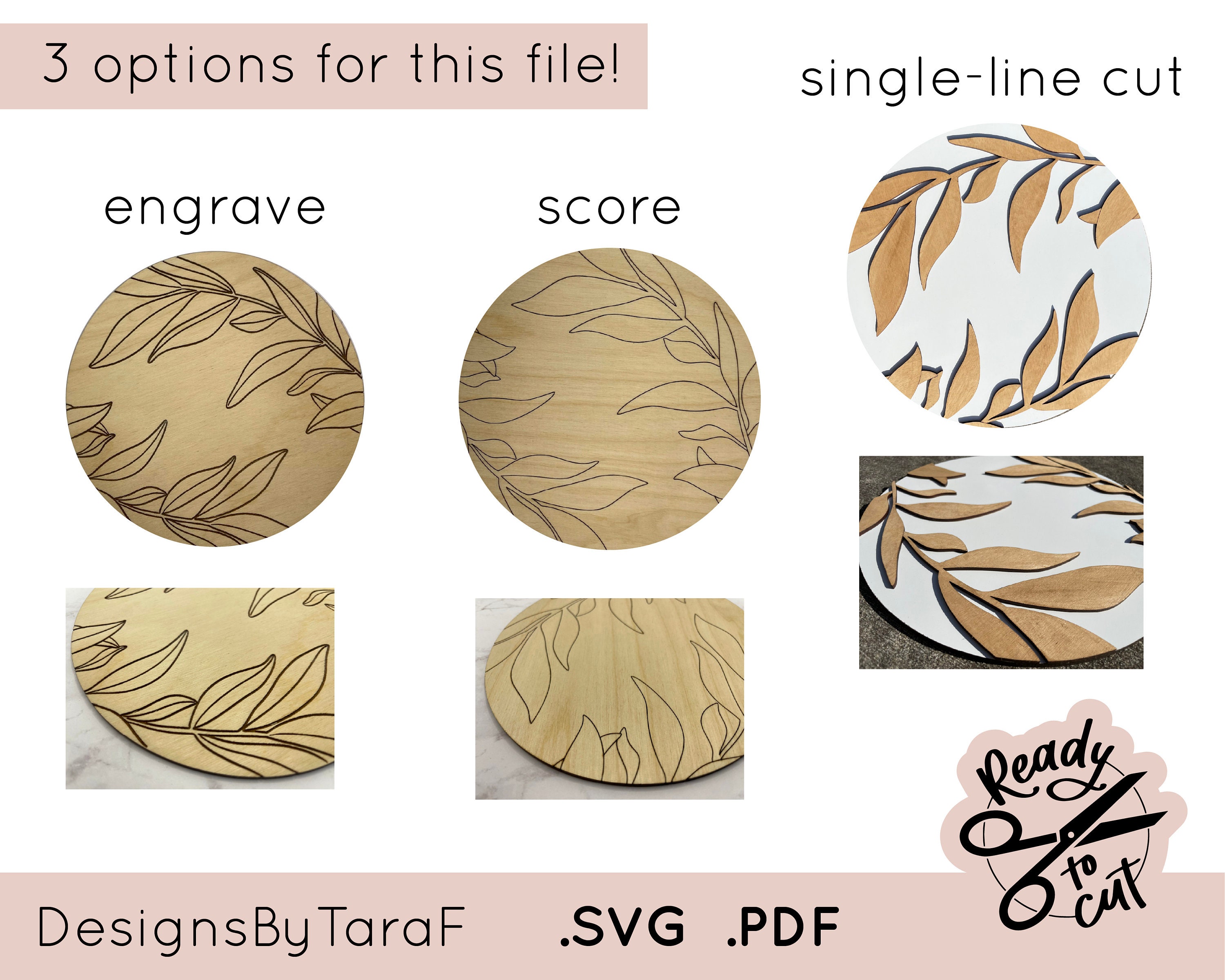 SVG Single Line Leaves Leafy Botanical Nursery Round Sign - Etsy