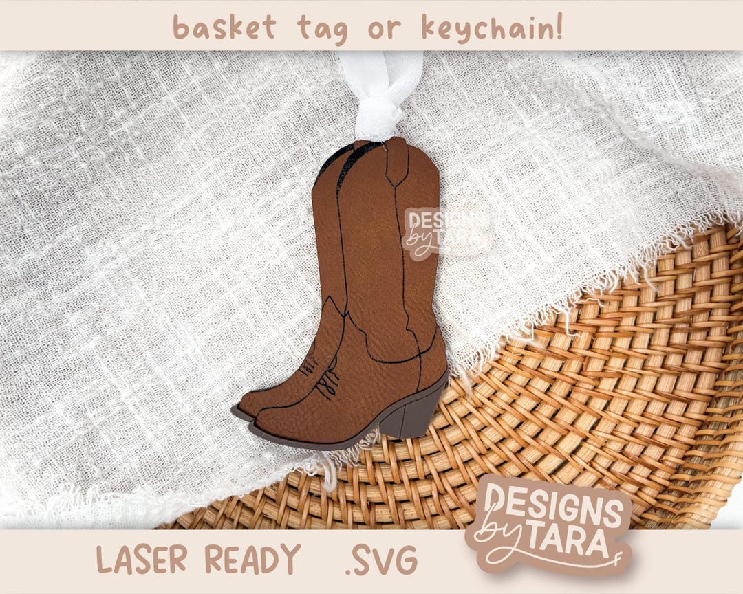 SVG Basket Tag Cowboy Boot Cowgirl Boot Keychain - Valentines Basket ...