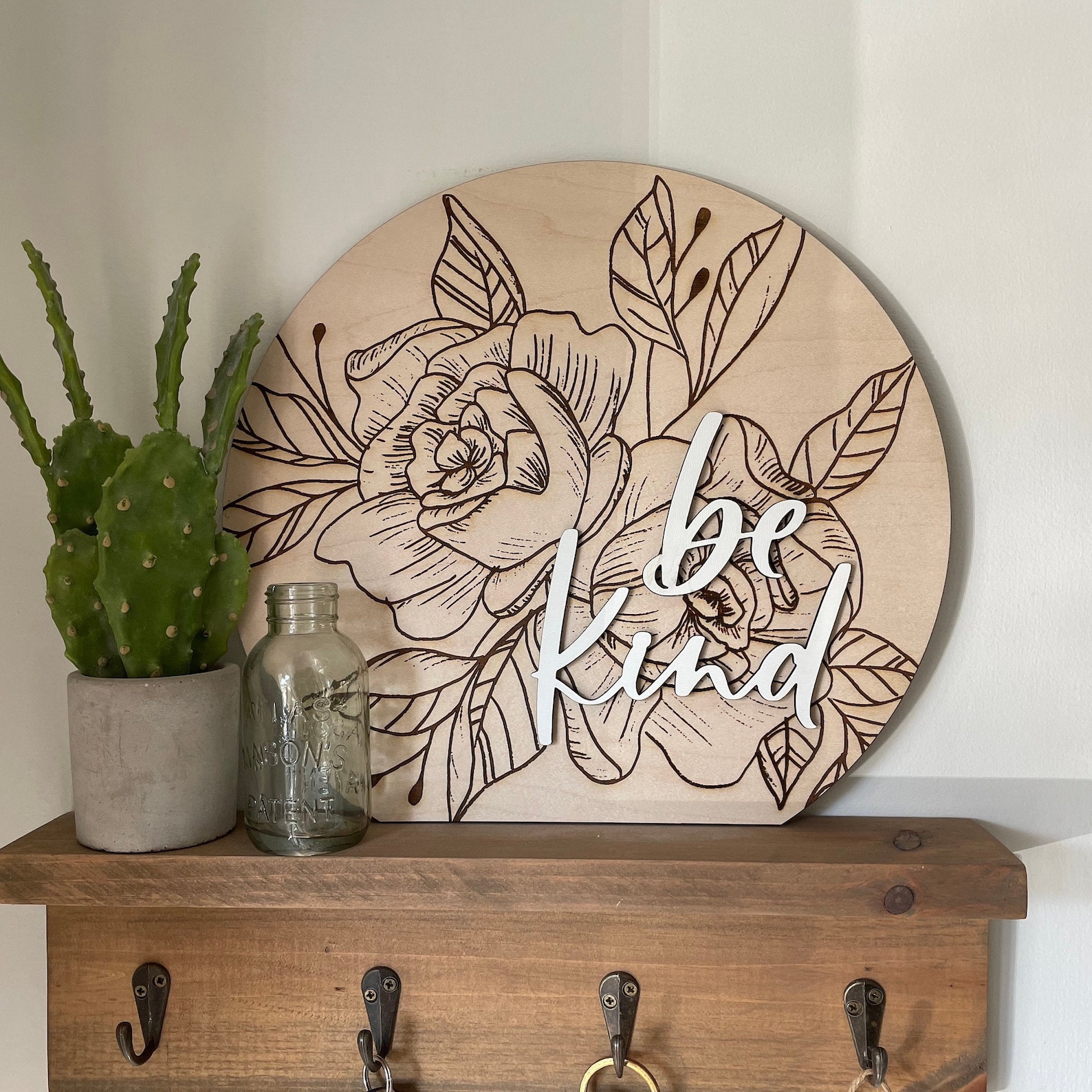 Floral Flowers Be Kind Round Nursery Sign SVG Glowforge File - Etsy Canada