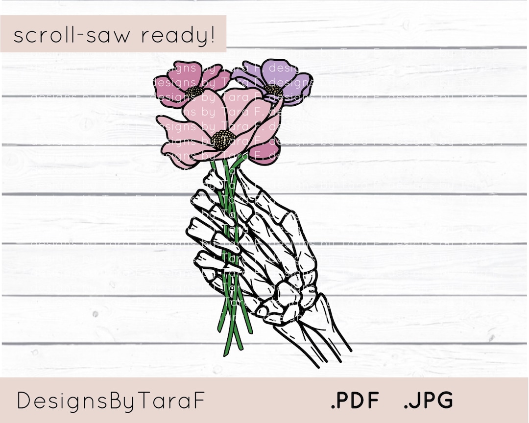 Scroll Saw File Floral Skeleton Scroll Saw Cut - Commercial Use - T ...
