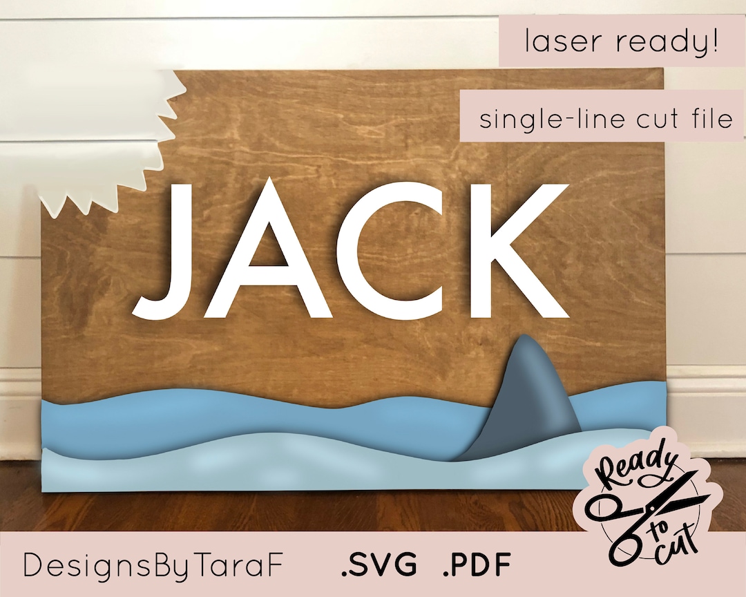 SVG Shark Ocean, Shark Bite, Jaws, Boys Room Theme Backer Scroll Saw ...