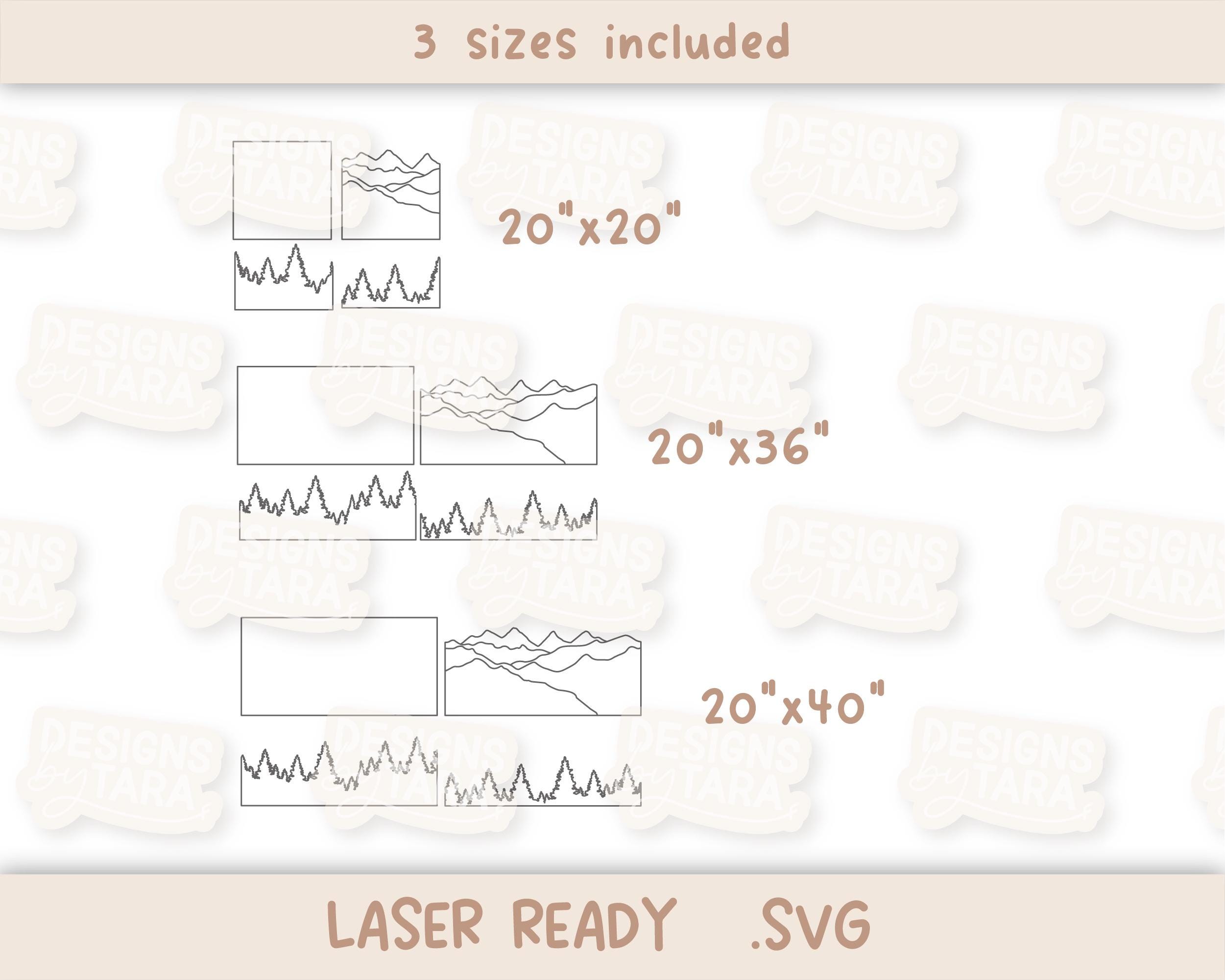 SVG Laser Single Line File Nursery Woodlands Mountains Trees Outdoor ...