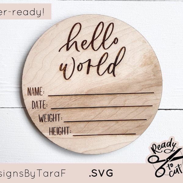 Hello World Laser Svg - Etsy