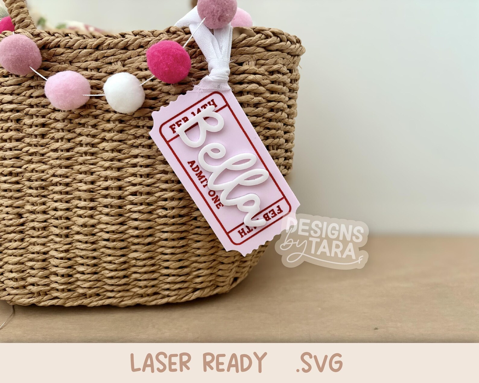 SVG Valentine's Day Tag Ticket Admit One - Valentines Basket Tag Name ...