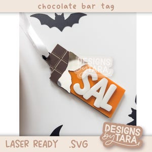 Candy Bar Name Tag SVG | Halloween Basket Tag Digital File for Lasers ...