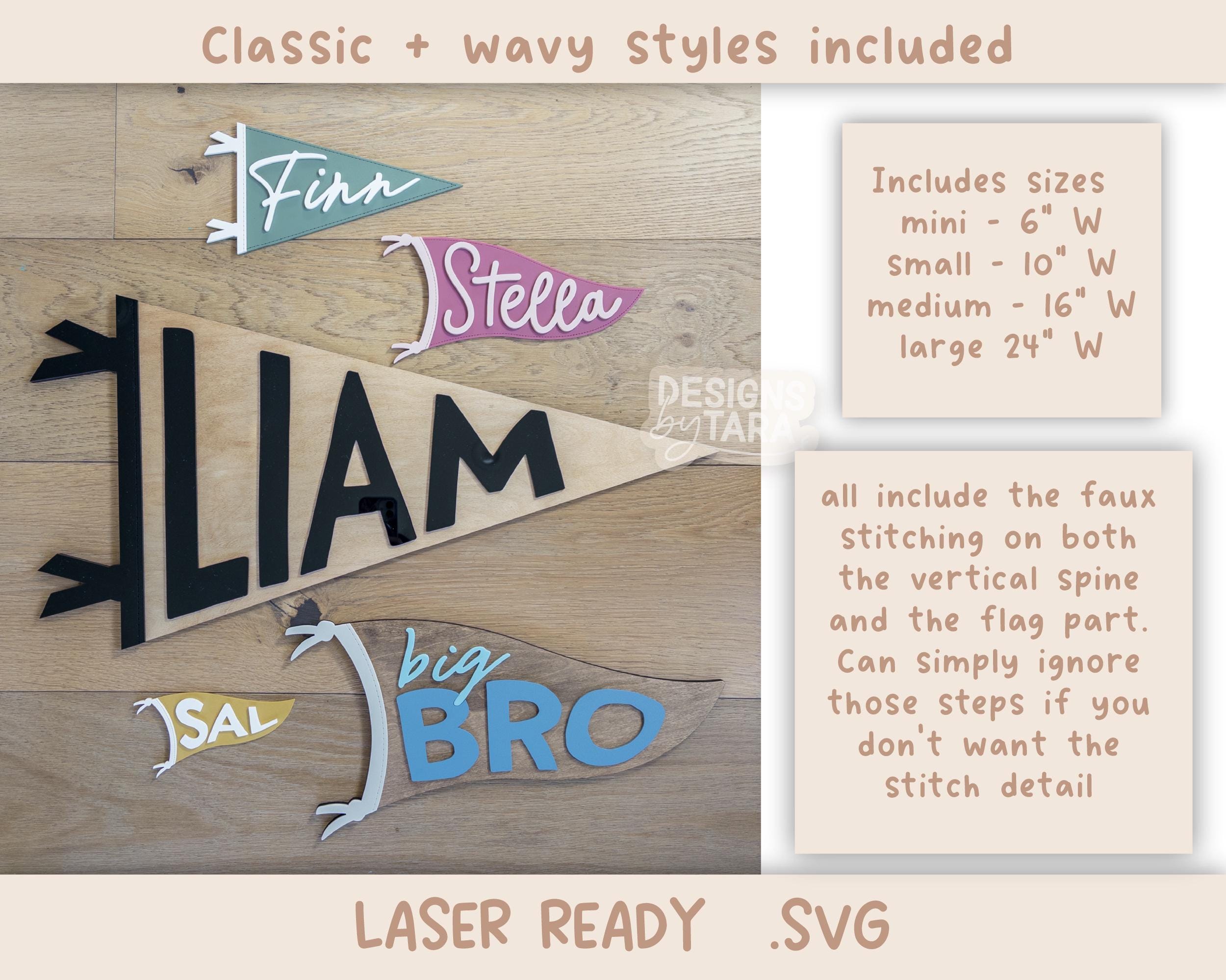 Pennant Banner SVG | Faux Stitching Flag Sign for Laser Cutters Laser ...