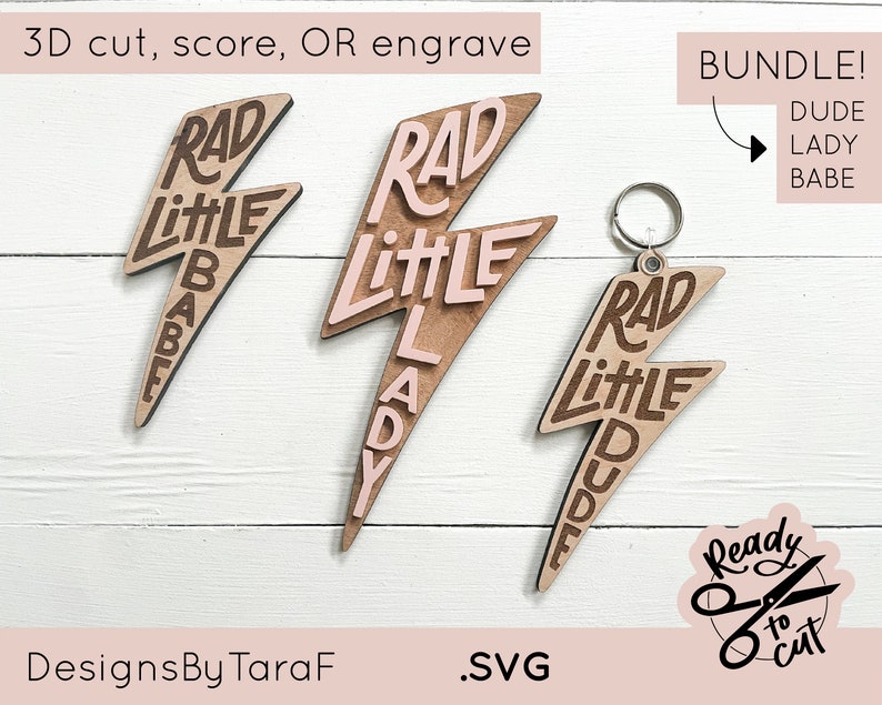SVG Rad Little Dude Babe Lady Lightening Bolt Baby Boy Girl Room Decor ...