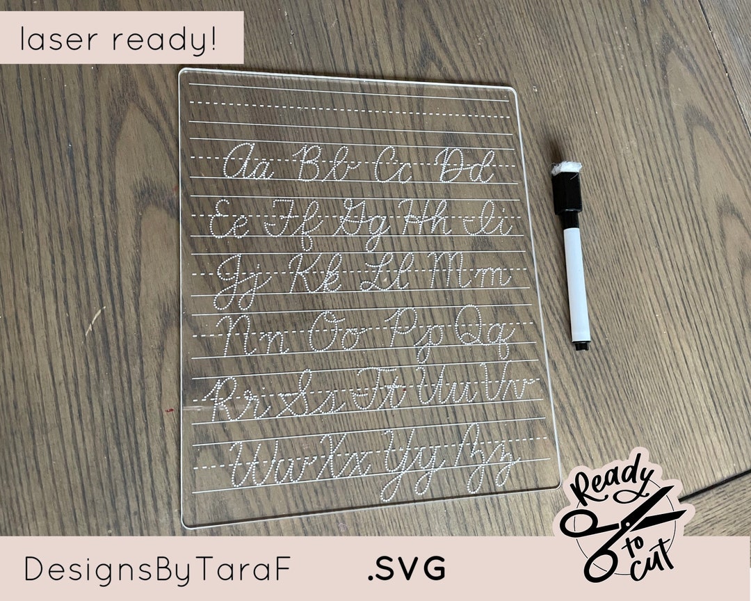 SVG Tracing Cursive Alphabet ABC Dry Erase Letter Tracing Board Kids ...