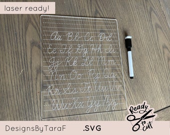 Acrylic ABC Dry Erase Letter Tracing Board Kids Homeschool | Etsy