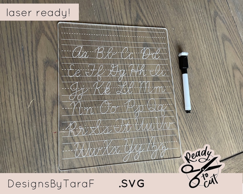 SVG Tracing Cursive Alphabet ABC Dry Erase Letter Tracing - Etsy