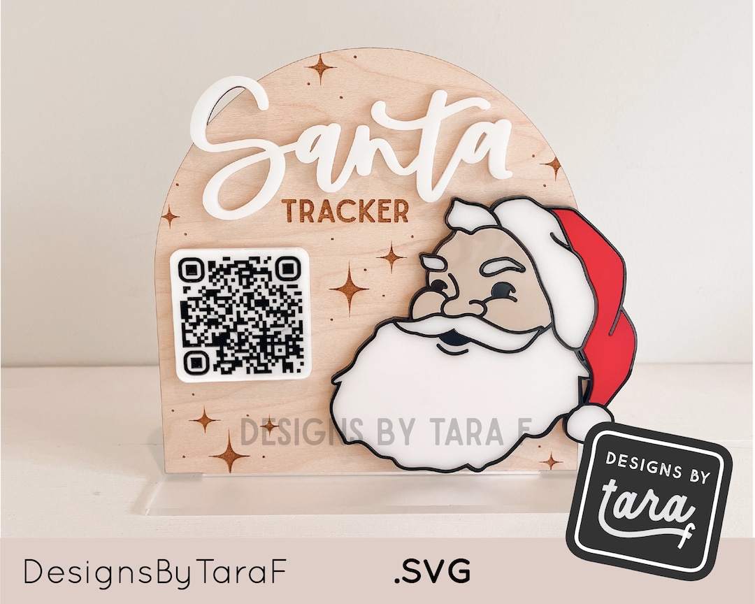 Santa Tracker SVG Laser File Santa Christmas Laser Stand Shelf Sitter ...