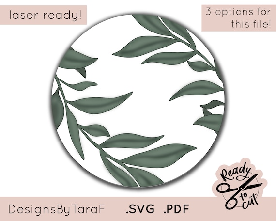 SVG Single Line Leaves Leafy Botanical Nursery Round Sign - Etsy