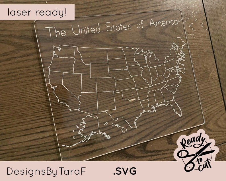 Acrylic USA Map Dry Erase Tracing Board Kids Homeschool - ABC SVG ...