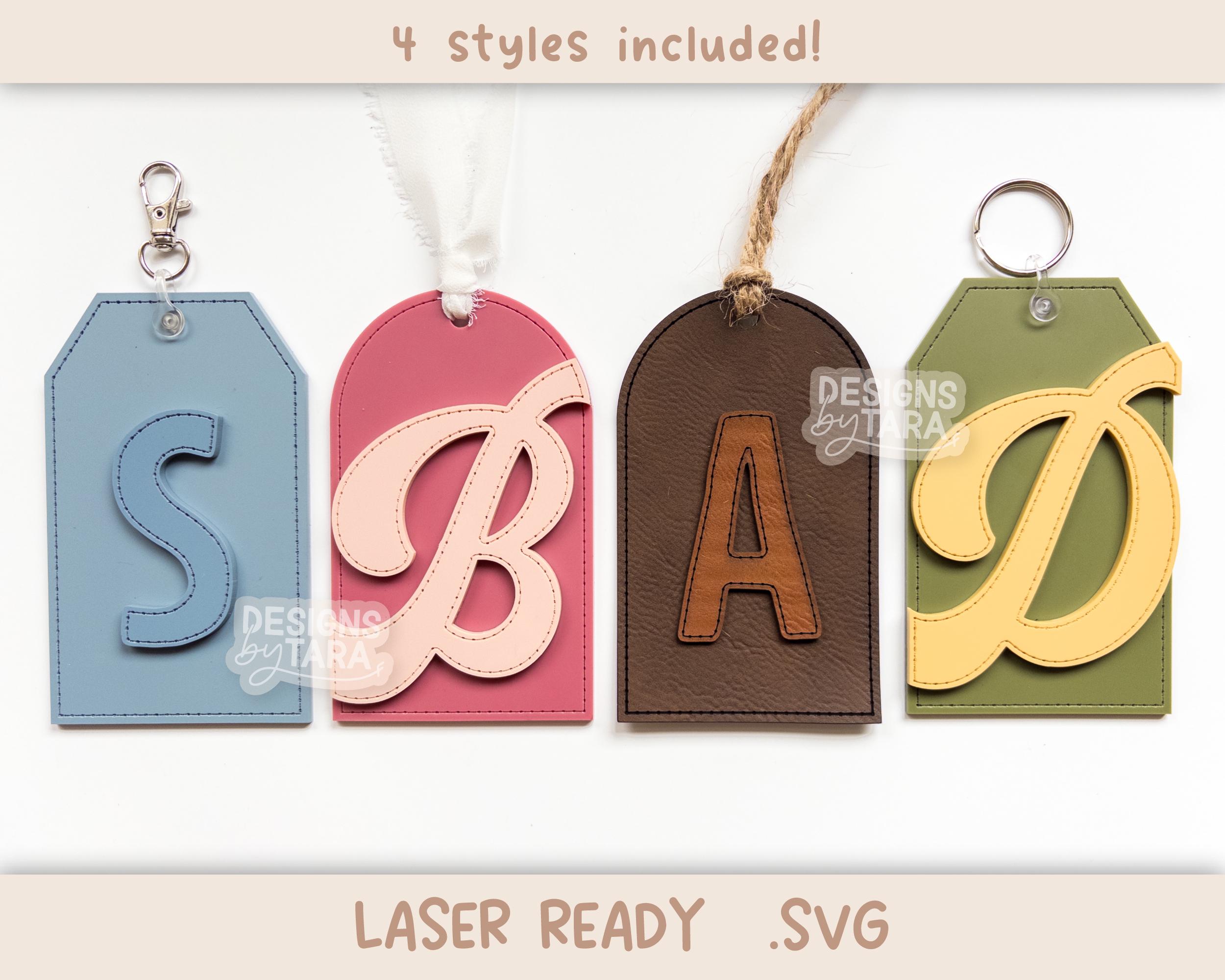 Name Tag Initial SVG | Faux Stitching Tag Sign for Laser Cutters ...