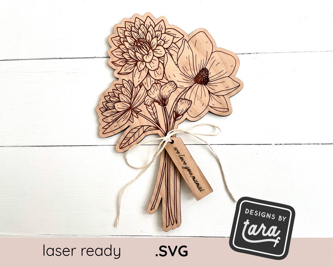 SVG Laser Mom Mothers Day Floral Flowers Sign Mom File, Glowforge File ...