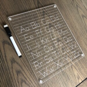 Acrylic ABC Dry Erase Letter Tracing Board Kids Homeschool - Alphabet ...