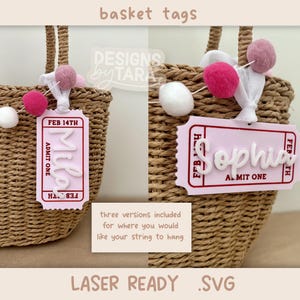 SVG Valentine's Day Tag Ticket Admit One - Valentines Basket Tag Name ...