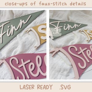 Pennant Banner SVG | Faux Stitching Flag Sign for Laser Cutters Laser ...