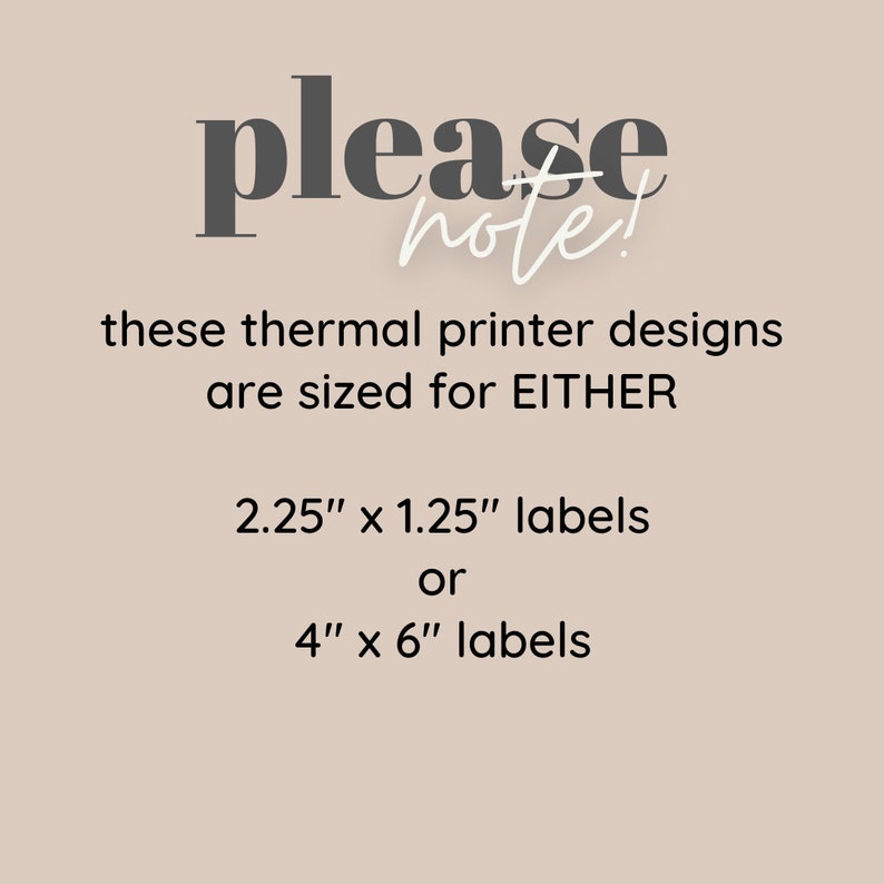 BUNDLE Thermal Printer PDF Label Design Label Template - Etsy