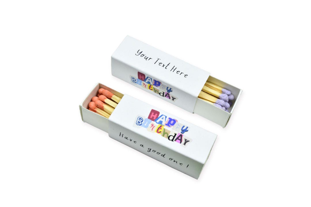 Customizable Birthday Matchboxes – Set of 10 – Fun Birthday Design ...