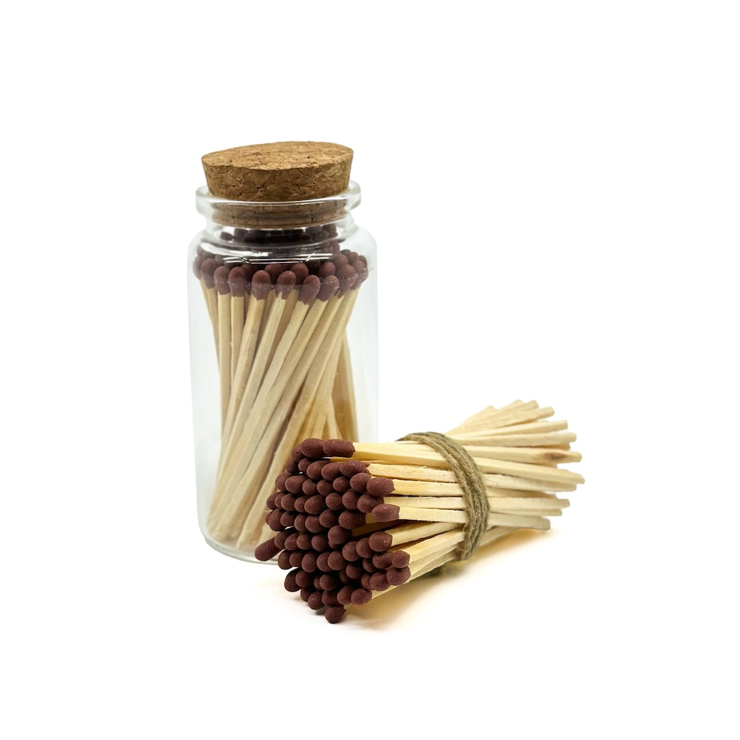 Brown - 3" - Matchsticks in Jar - Perfect for Gifts, Match Holder ...