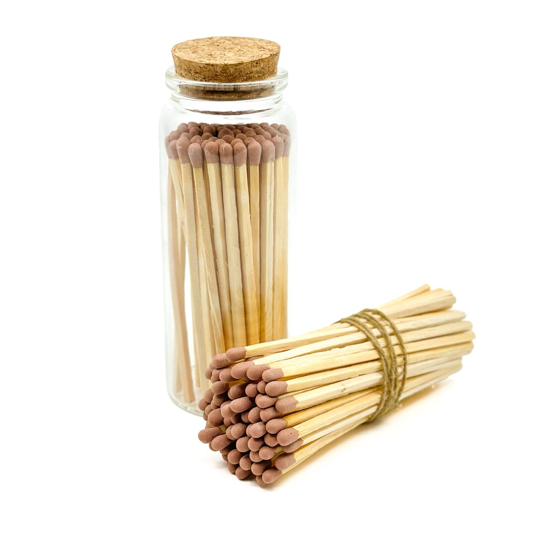 Brown - 4" - Matchsticks in Jar - Perfect for Gifts, Match Holder ...