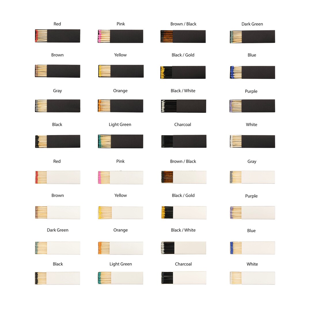 3 Inch Long Wooden Matchsticks in a Blank Matchbox With White / Black ...