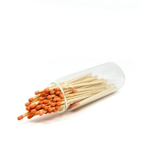 Orange - 4" - Matchsticks in Jar - Perfect for Gifts, Match Holder ...